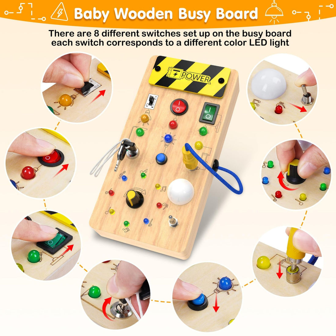 Montessori Wooden Switch Board